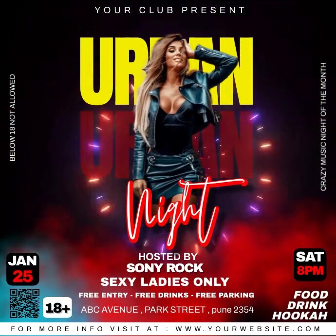 Plantilla de Black Maximalist Night Party Instagram Post | PosterMyWall