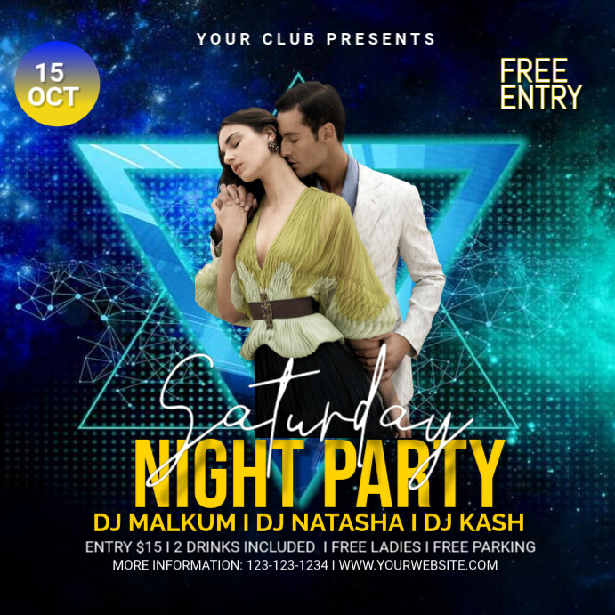 Plantilla de Black Maximalist Night Party Instagram Post | PosterMyWall