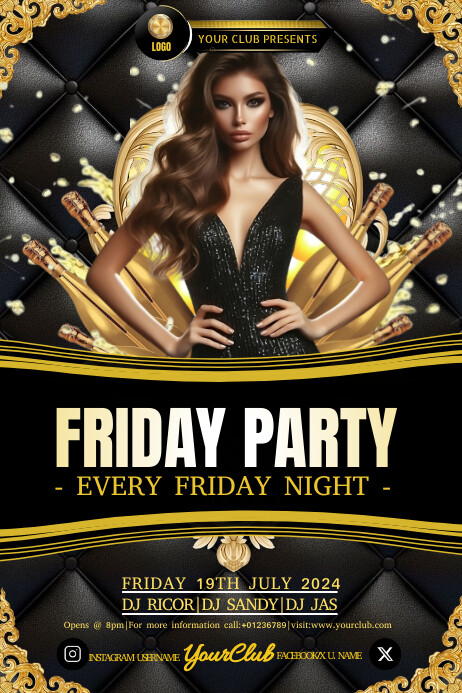 Modèle Black Maximalist Night Party Poster | PosterMyWall