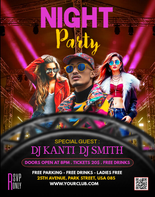 Black Maximalist Night Party Poster/wallboard | PosterMyWall