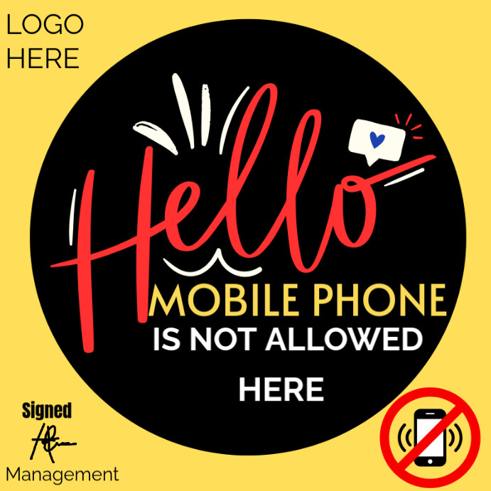 Black Maximalist No Mobile Phone Allowed Sign – Printable Awareness ...