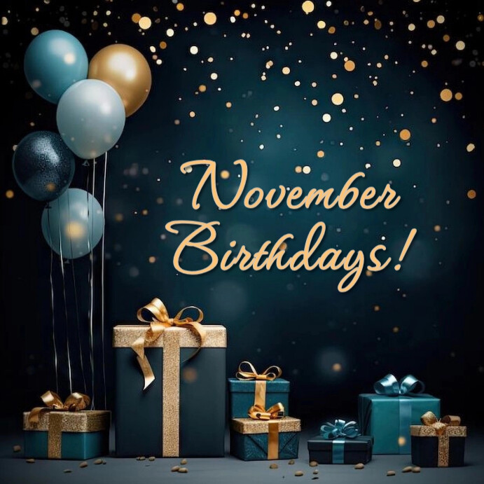 Black Maximalist November Birthdays Instagram Post Template | PosterMyWall