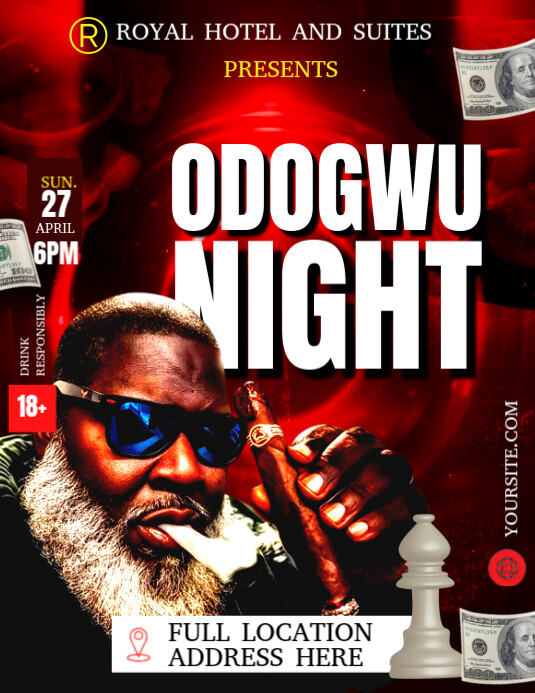 Black Maximalist Odogwu Night Flyer Flyer (us Letter) Template ...