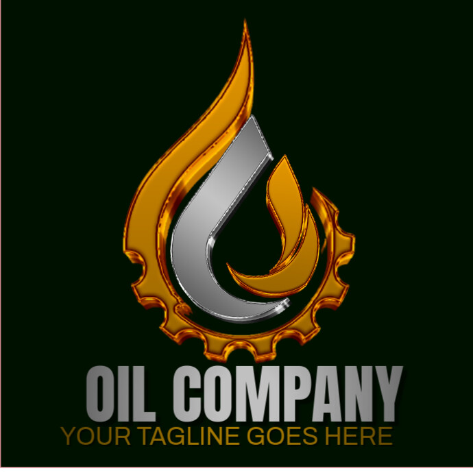Black Maximalist Oil Drop Company Logo Template | PosterMyWall