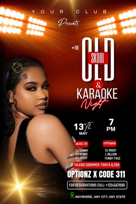Plantilla de Black Maximalist Old Skool And Karaoke Night Poster | PosterMyWall