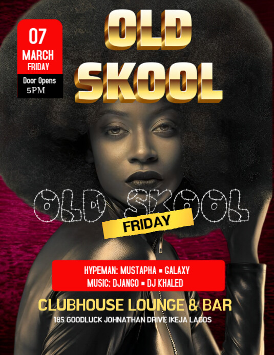 Black Maximalist Old Skool Party Invitation Flyer (us Letter) Template ...