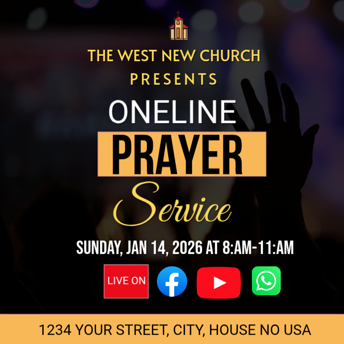 Black Maximalist Online Prayer Meeting Instagram Post Template ...