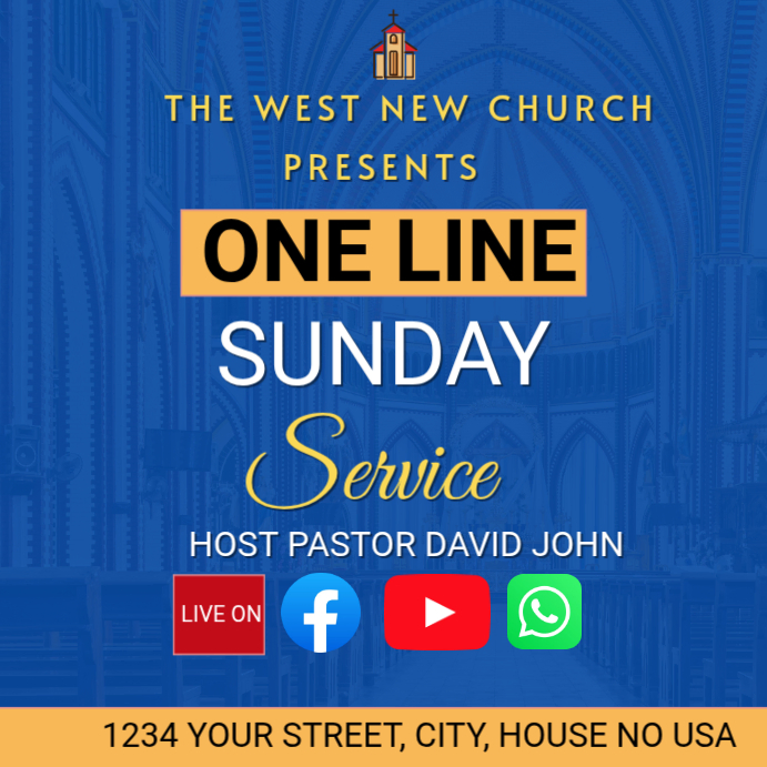 Black Maximalist Online Sunday Service Instagram Post Template ...