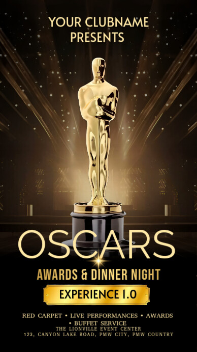 Black Maximalist Oscars Awards Night Ceremony Instagram Story Template | PosterMyWall