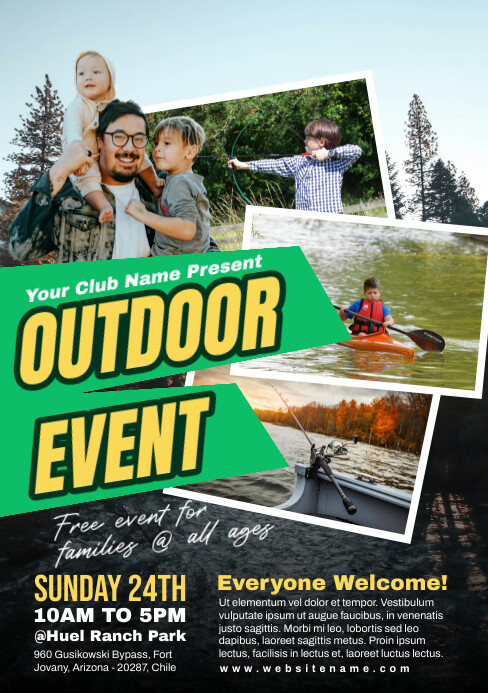 Black Maximalist Outdoor Event A5 Template | PosterMyWall