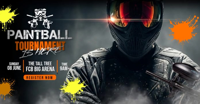 Black Maximalist Paintball Event Flyer Facebook Shared Image Template ...