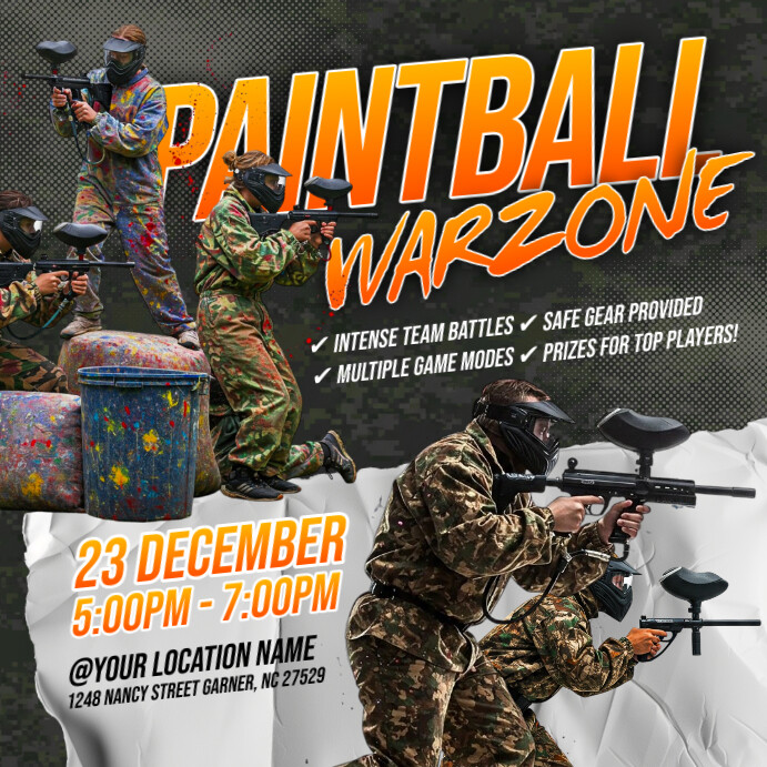 Copy of Black Maximalist Paintball Instagram Post | PosterMyWall
