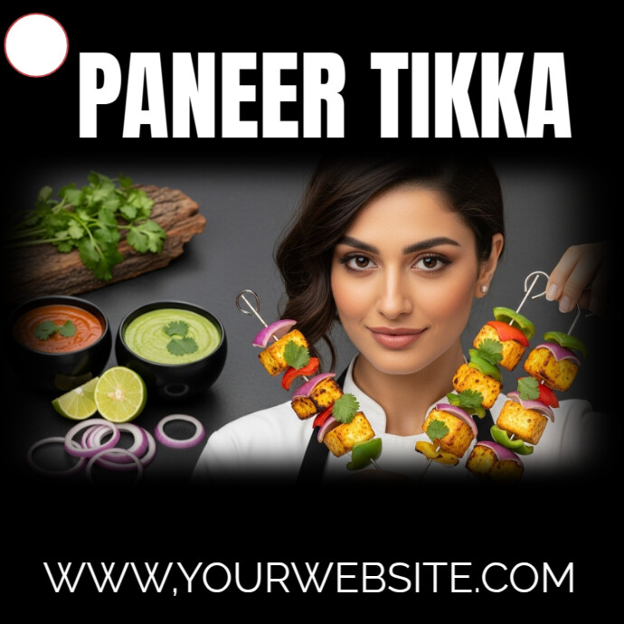 Plantilla de Black Maximalist Paneer Tikka | PosterMyWall