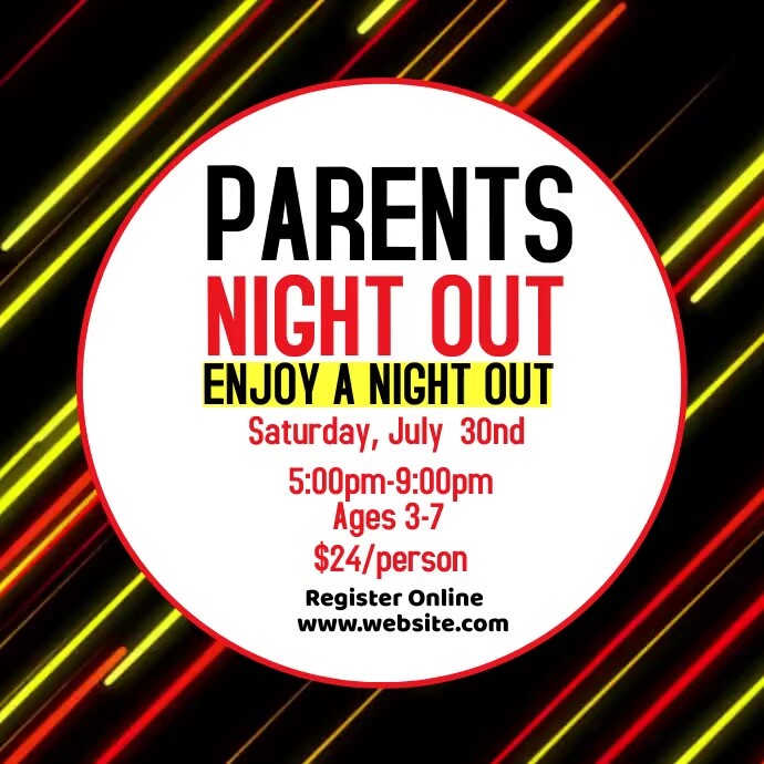 Black Maximalist Parents' Night Out Instagram Template | PosterMyWall