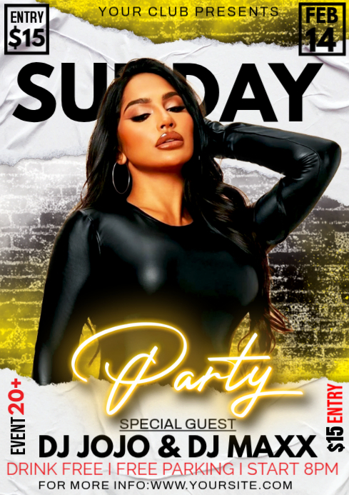 Black Maximalist Party A4 Template | PosterMyWall