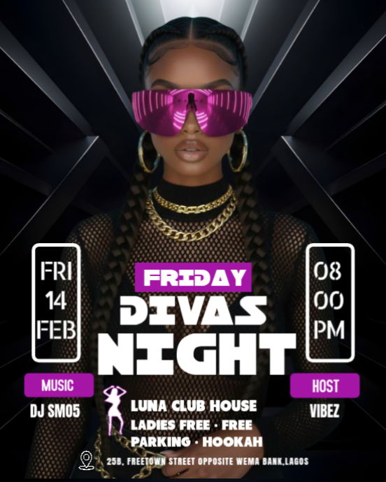 Black Maximalist Party Flyer Instagram Portrait Template | PosterMyWall