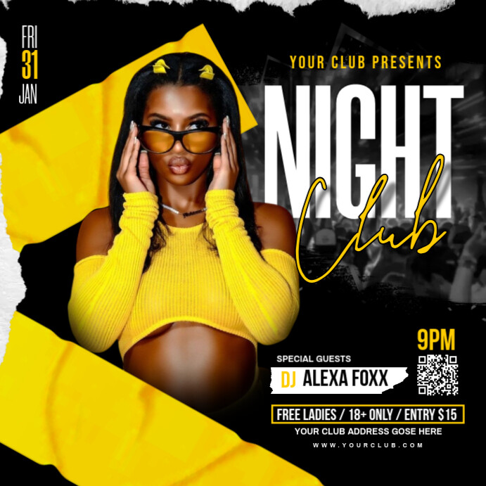 Black Maximalist Party Flyer Instagram Post Template | PosterMyWall