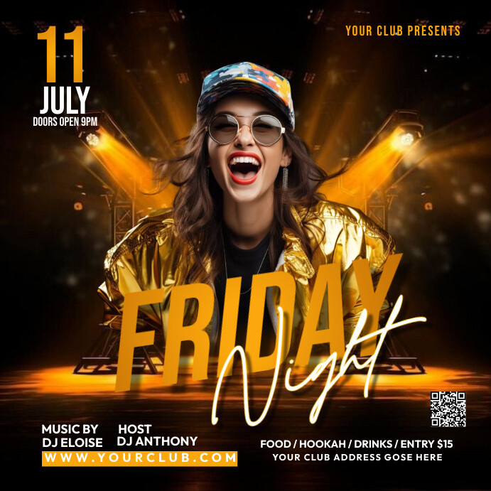 Black Maximalist Party Flyer Instagram Post Template | PosterMyWall