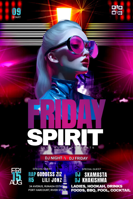 Plantilla de Black Maximalist Party Flyer Poster | PosterMyWall