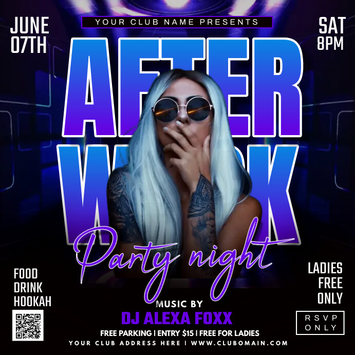 Black Maximalist Party Flyer Square (1:1) Template | PosterMyWall