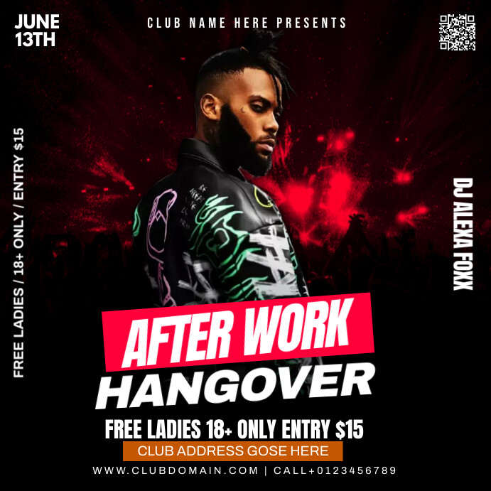 Black Maximalist Party Flyer Square (1:1) Template | PosterMyWall