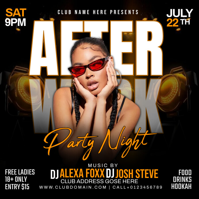 Black Maximalist Party Flyer Square (1:1) Template | PosterMyWall