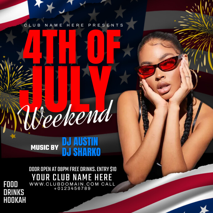 Black Maximalist Party Flyer Square (1:1) Template | PosterMyWall