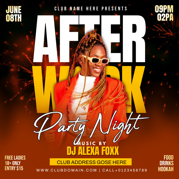 Black Maximalist Party Flyer Square (1:1) Template | PosterMyWall