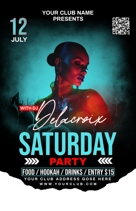 Black Maximalist Party Flyer Tabloid Templat | PosterMyWall