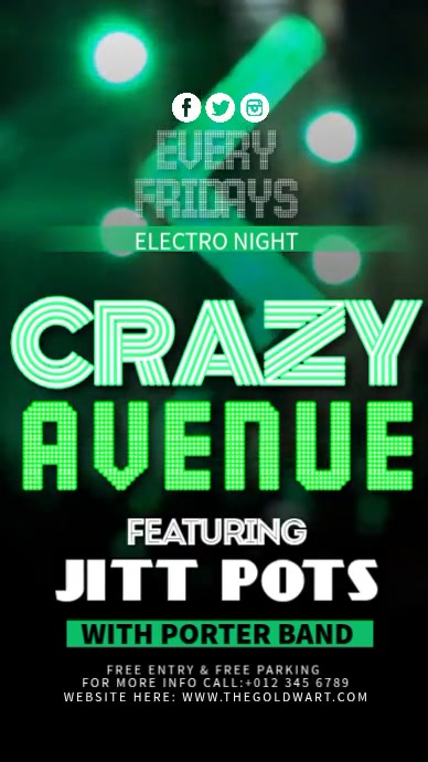 Black Maximalist Party Night Instagram Story Template | PosterMyWall