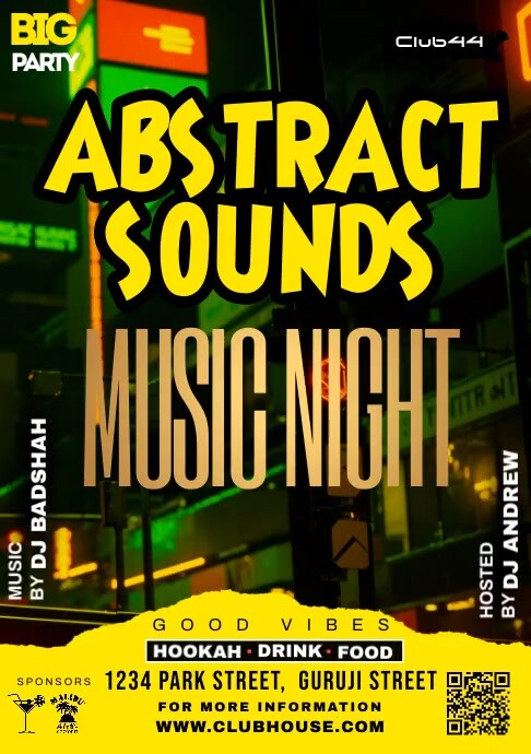 Black Maximalist Party Poster A5 Template | PosterMyWall