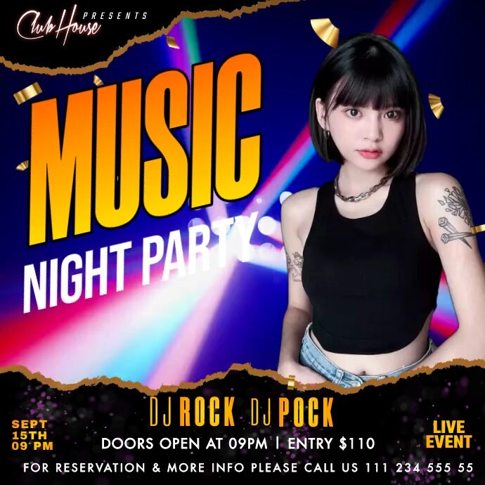 Black Maximalist Party Social Media Post Inst Template | PosterMyWall