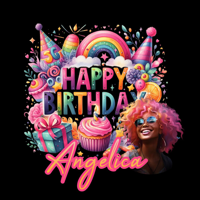 Black Maximalist Pastel Happy Color Happy Bir Template | PosterMyWall