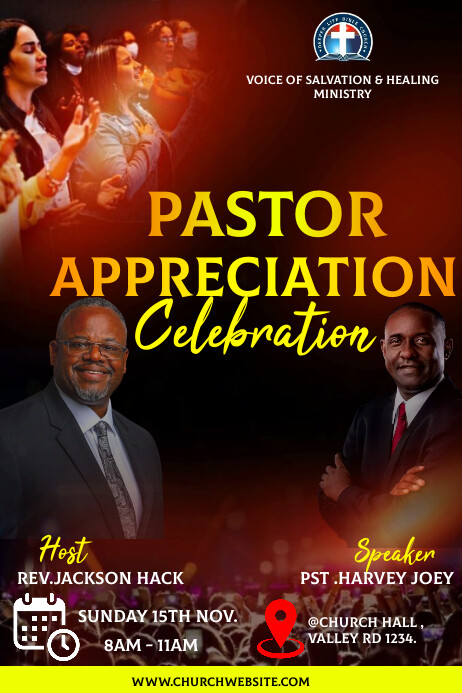 Copy of Black Maximalist Pastor Appreciation Poster | PosterMyWall