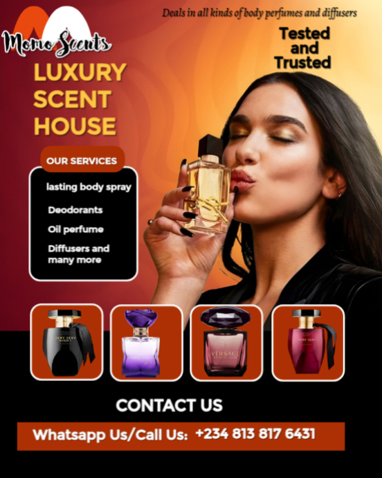 Black Maximalist Perfume, Scents, And Deodorant Business Flyer ...