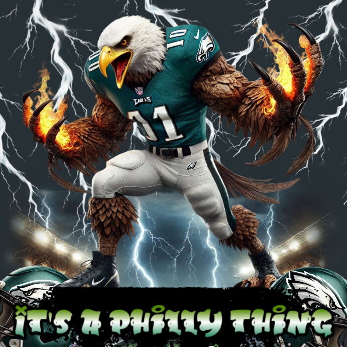 Copy of Black Maximalist Philadelphia Eagles Instagram Post | PosterMyWall