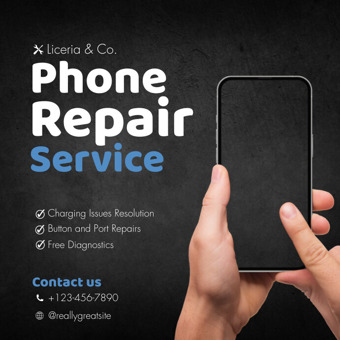 Black Maximalist Phone Repair Template Instag | PosterMyWall