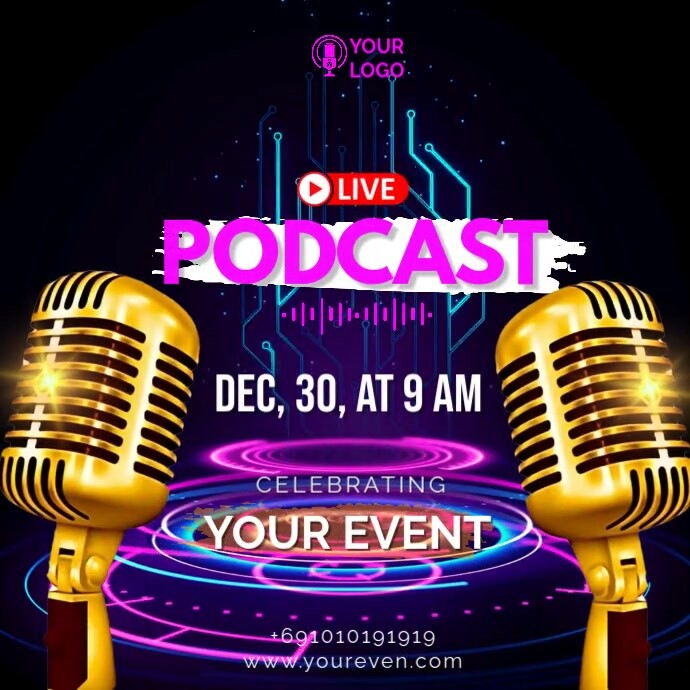 Black Maximalist Podcast Event Instagram Post Template | PosterMyWall