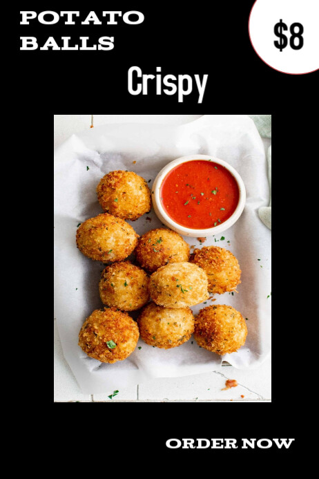 Black Maximalist Potato Balls Poster Template | PosterMyWall