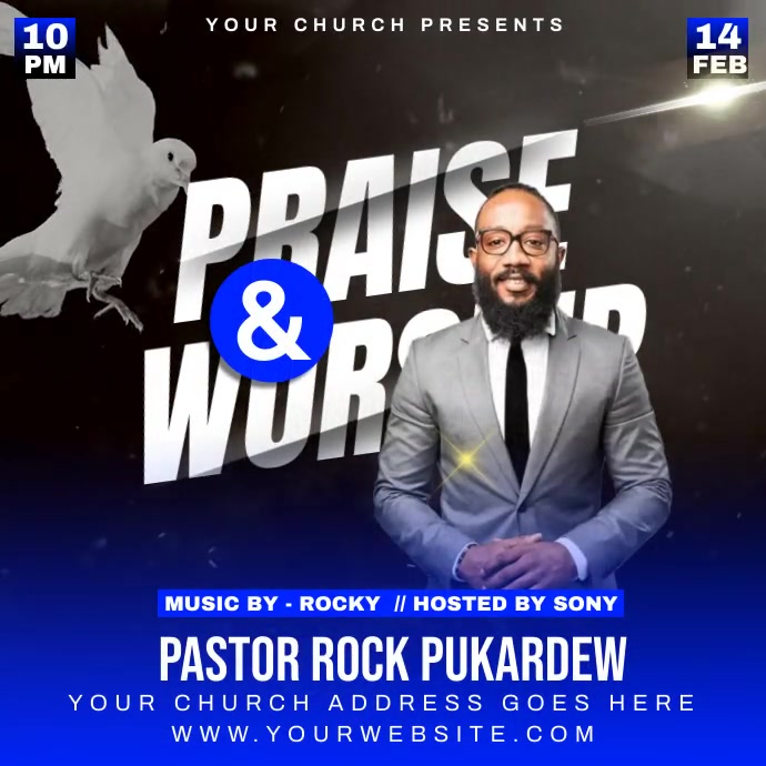 Black Maximalist Praise & Worship Ads Instagr Template | PosterMyWall