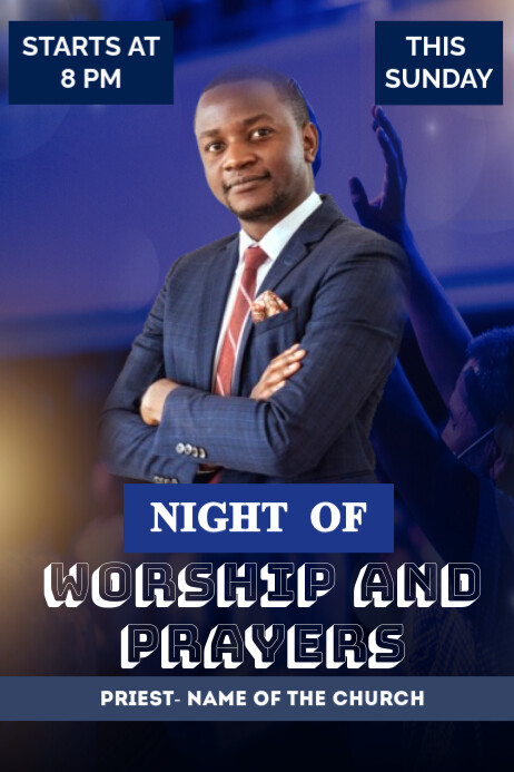 Black Maximalist Praise And Worship Church Conference Poster Template | PosterMyWall