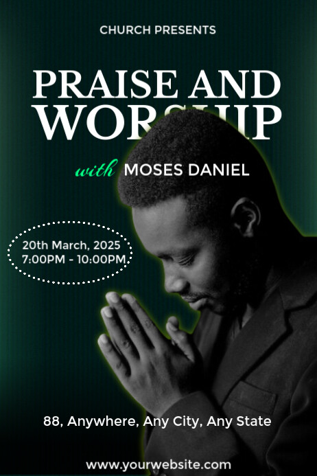 Black Maximalist Praise And Worship Design Template Poster | PosterMyWall