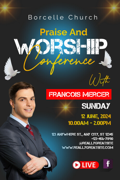 Black Maximalist Praise And Worship Flyer Tem Template | PosterMyWall