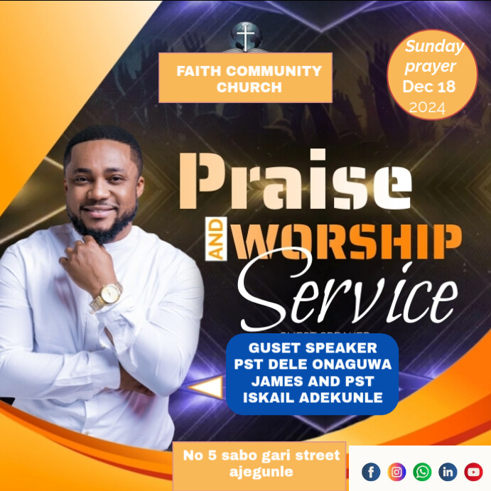 Plantilla de Black Maximalist Praise And Worship Instagram Post | PosterMyWall