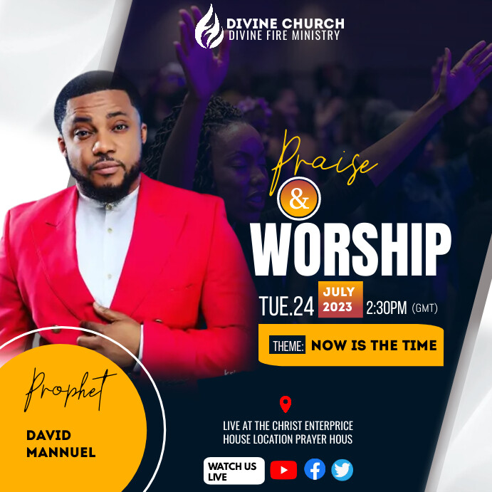 Modèle Black Maximalist Praise Worship Flyer Instagr | PosterMyWall