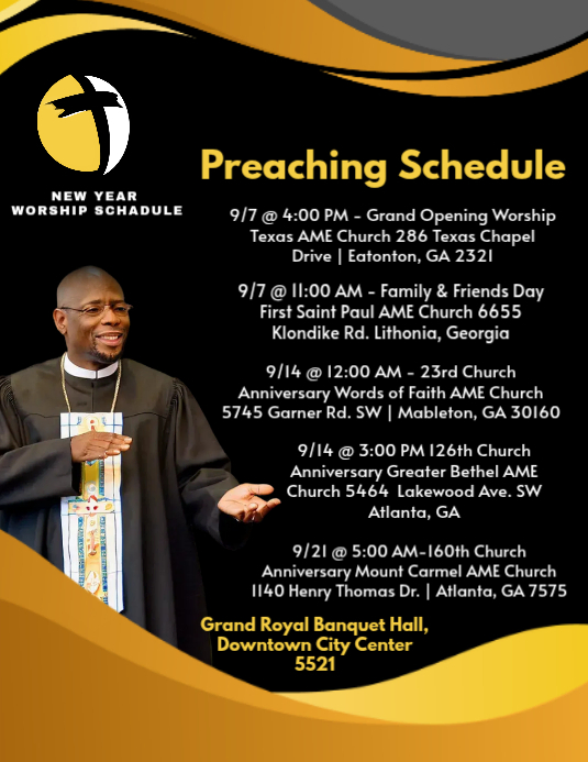 Copy of Black Maximalist Preaching Schedule Flyer (us Letter ...