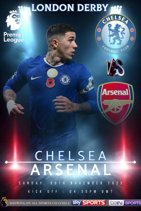Black Maximalist Premier League Match Poster Template | PosterMyWall