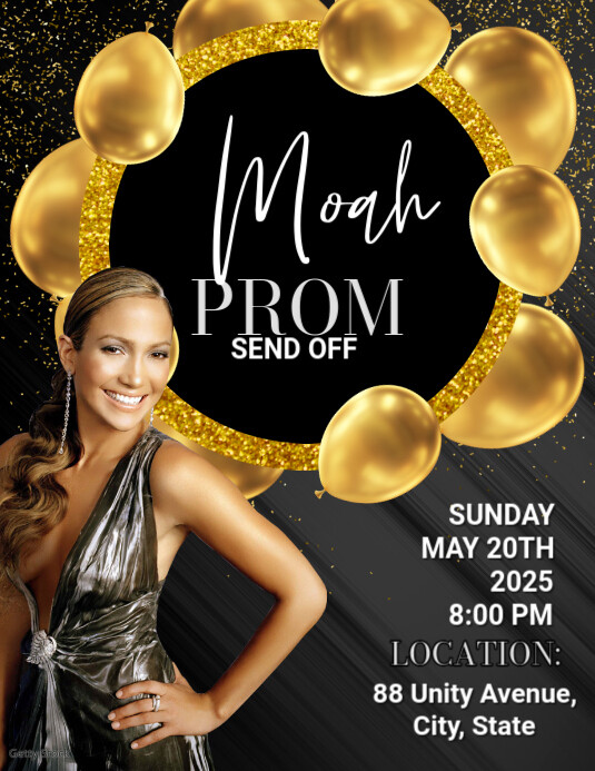Copy of Black Maximalist Prom Send Off Flyer (us Letter) | PosterMyWall