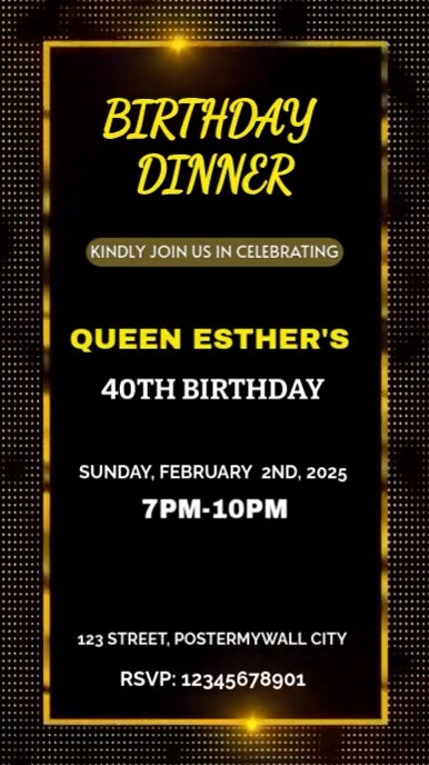 Black Maximalist Queen Esther's 40th Birthday Instagram Story Template ...