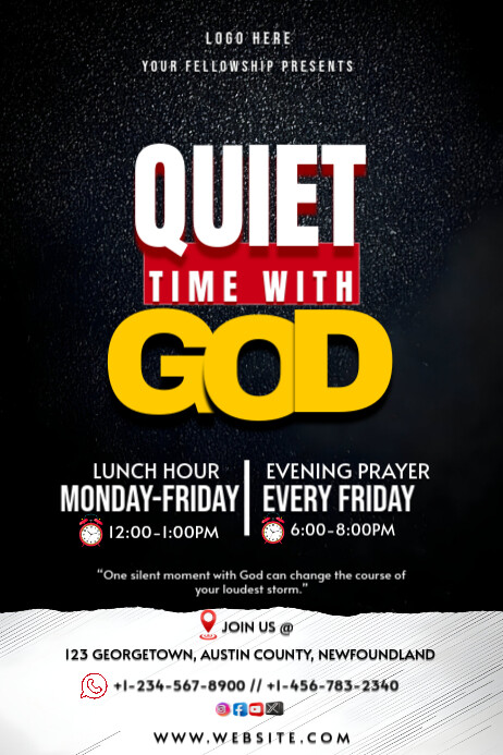 Black Maximalist Quiet Time With God Poster Template | PosterMyWall